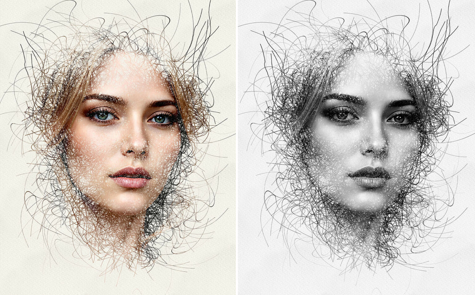 Editable Chaotic Lines Photo Effect - MasterBundles