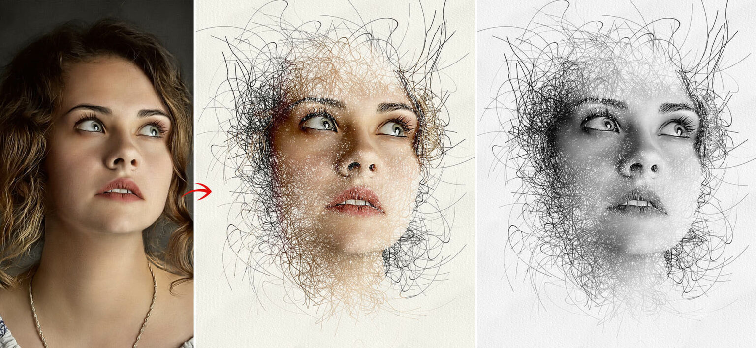 Editable Chaotic Lines Photo Effect - MasterBundles