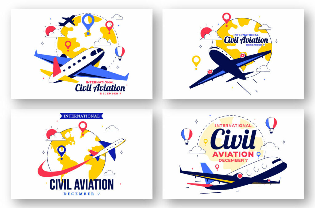 10 International Civil Aviation Day Illustration - MasterBundles