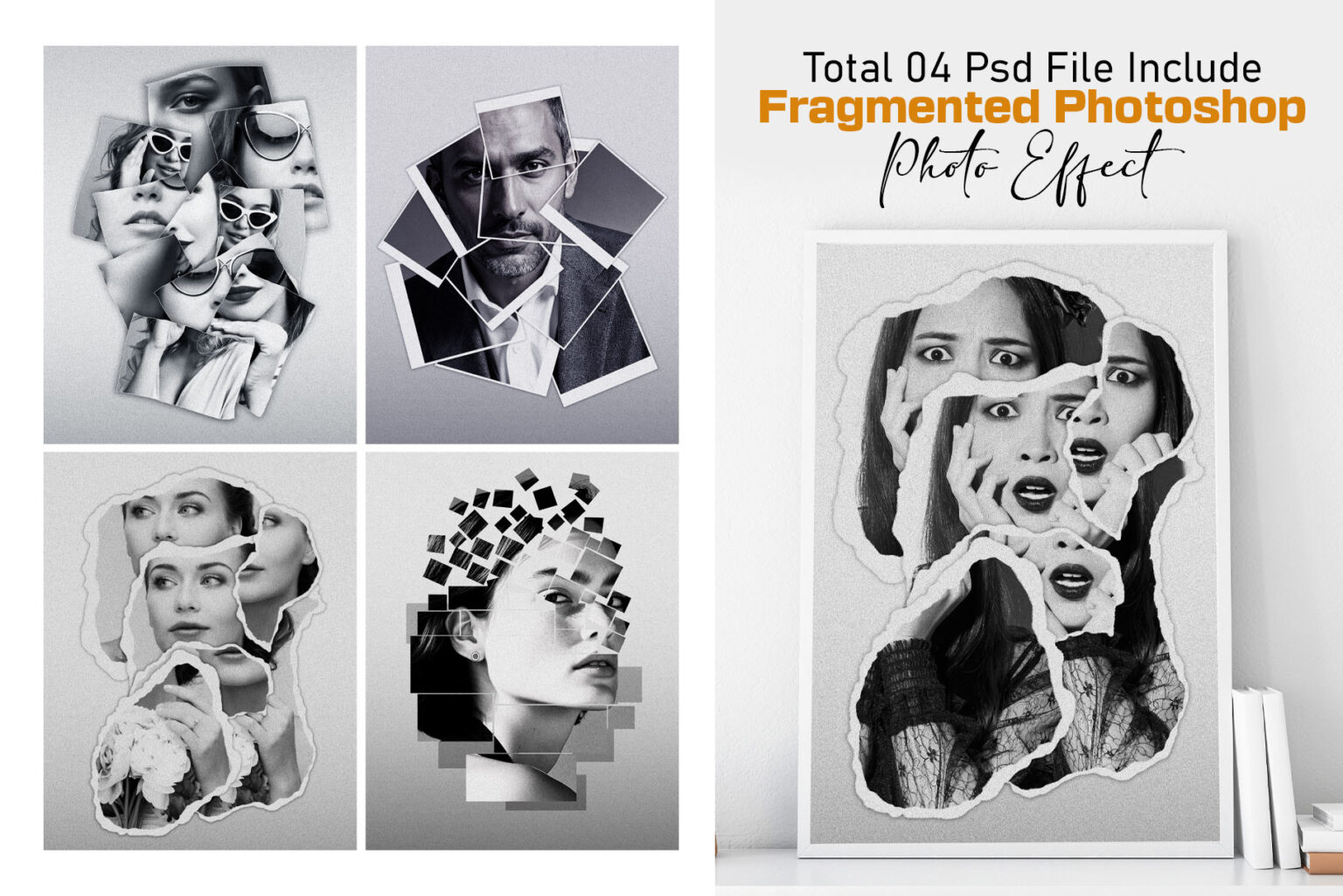 Collage Frame Fragmented Effect - MasterBundles
