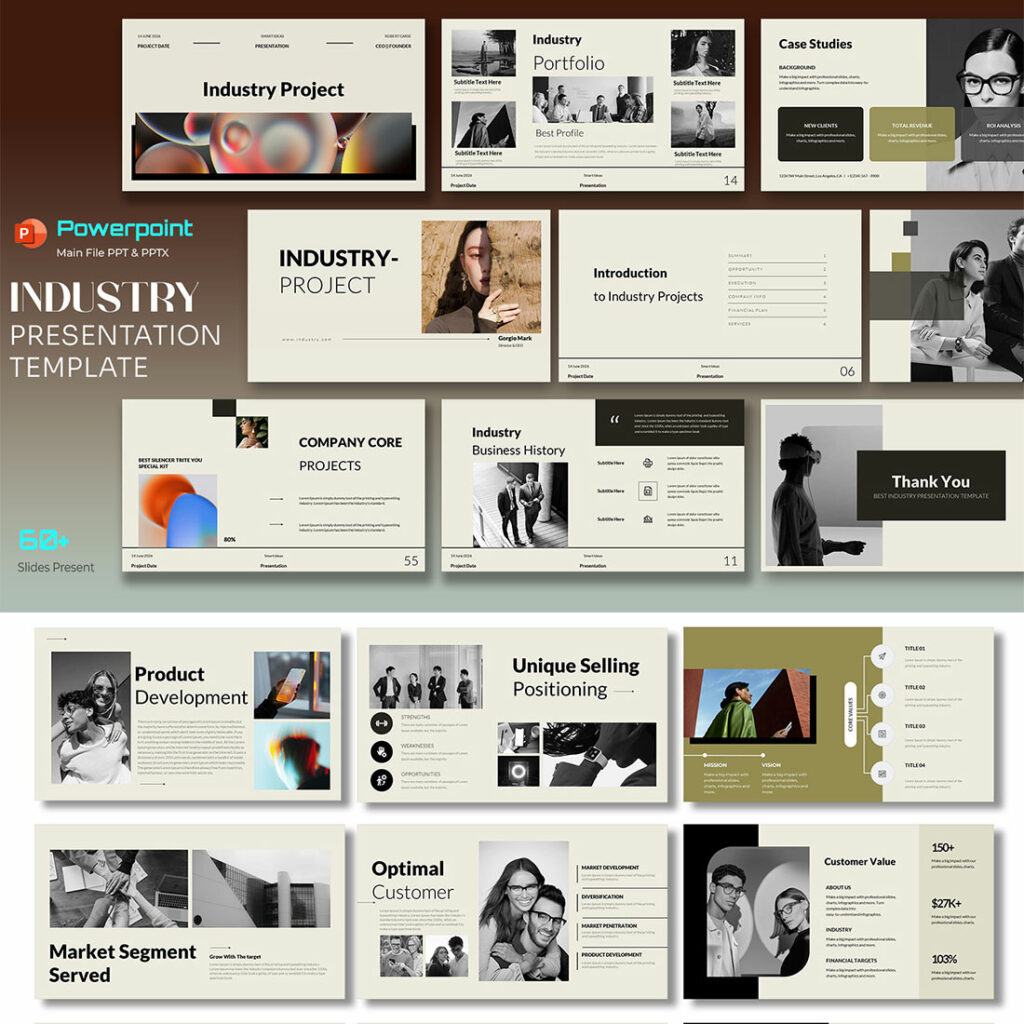 Industry Project Powerpoint Presentation Template - MasterBundles