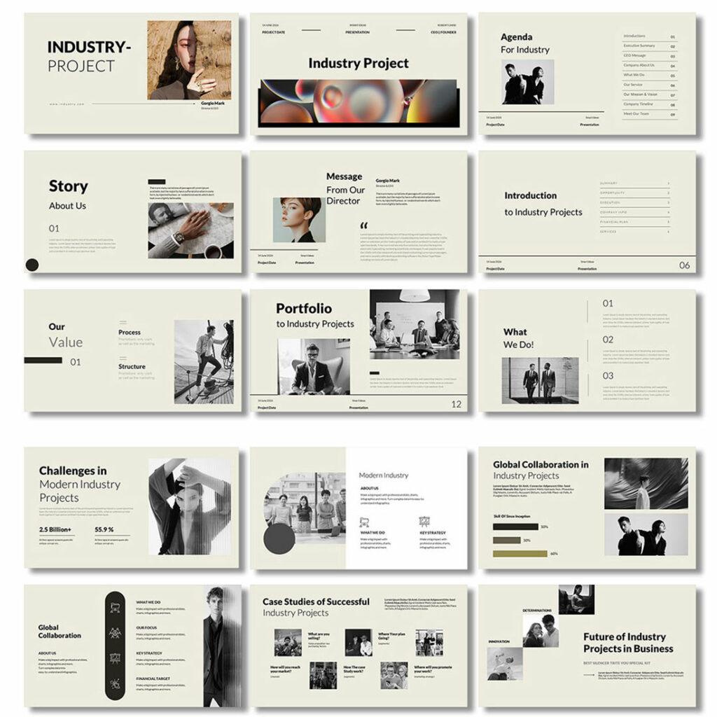 Industry Project Google Slide Presentation Template - MasterBundles