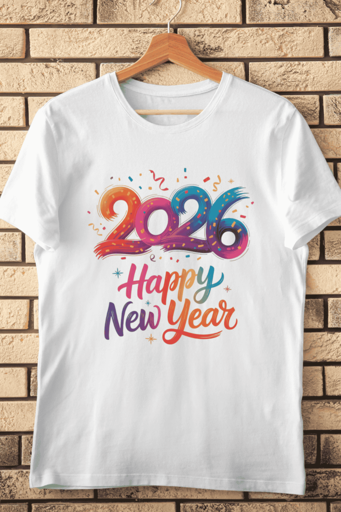 Vibrant Hand Lettering 2026 T-shirt Design - MasterBundles