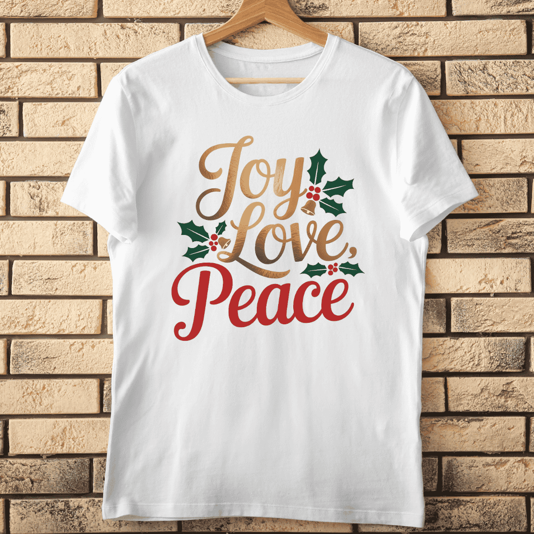 Joy Love Peace Script Typography T-shirt Design - MasterBundles
