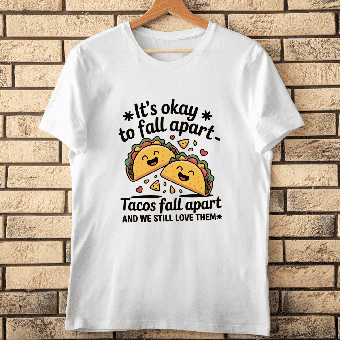 It's Okay to Fall Apart Cartoon T-shirt Design - MasterBundles