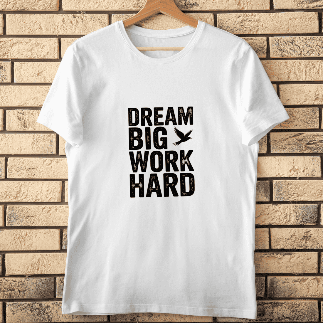 Typography Dream Big Work Hard T-shirt Design - MasterBundles