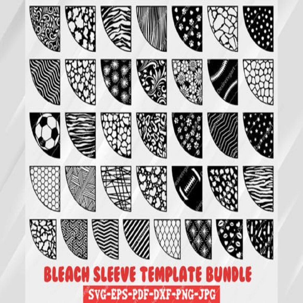 Mega Bundle Bleach Sleeve Templates Svg - MasterBundles