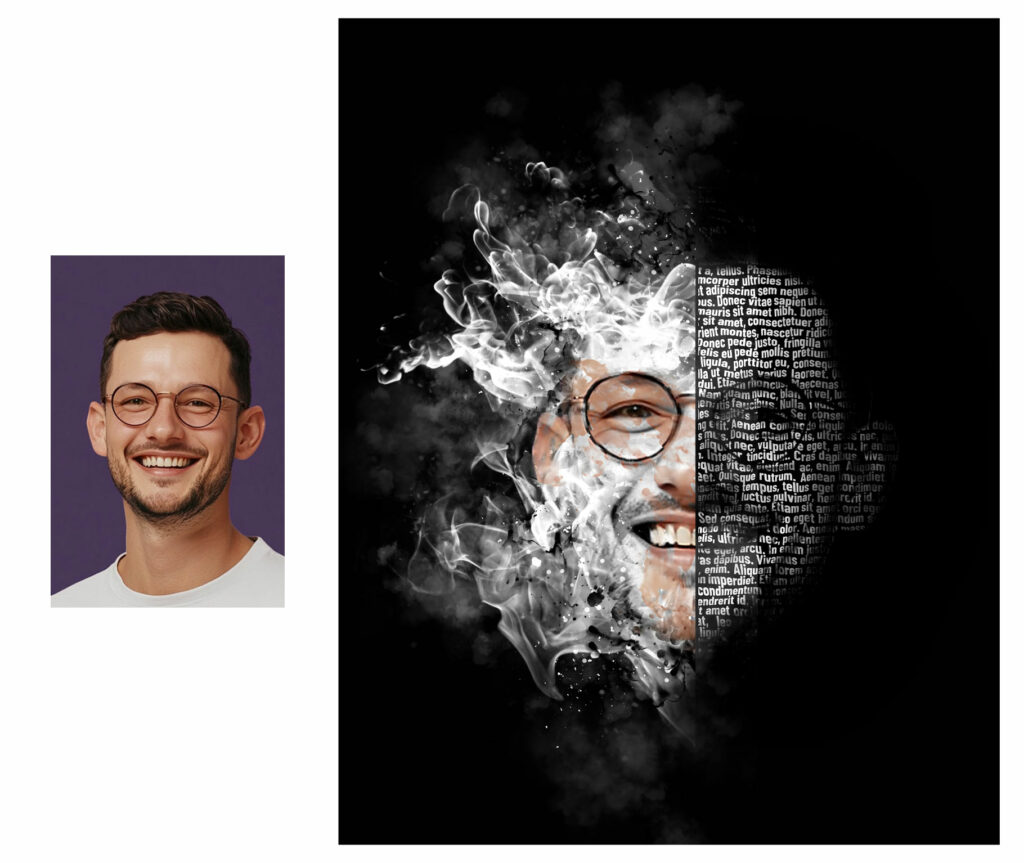 Text Portrait Editable Photo Effect - MasterBundles