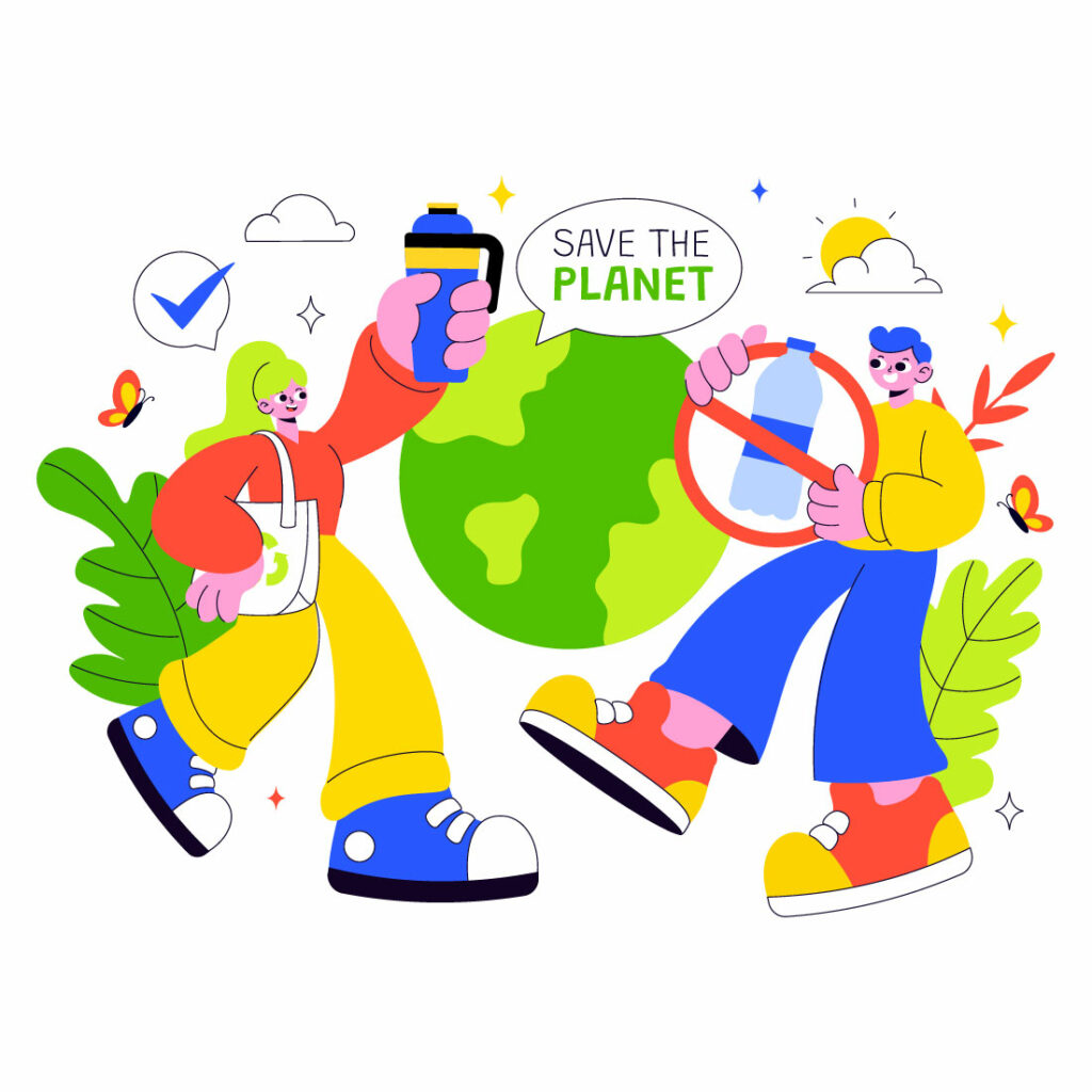 10 Plastic Waste Reduction Illustration - MasterBundles