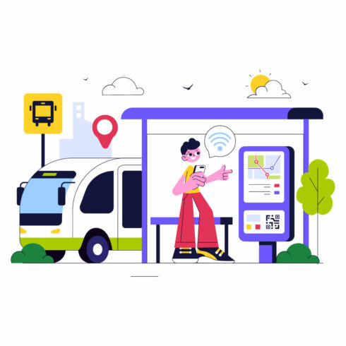 10 Smart Public Transport System Illustration - MasterBundles