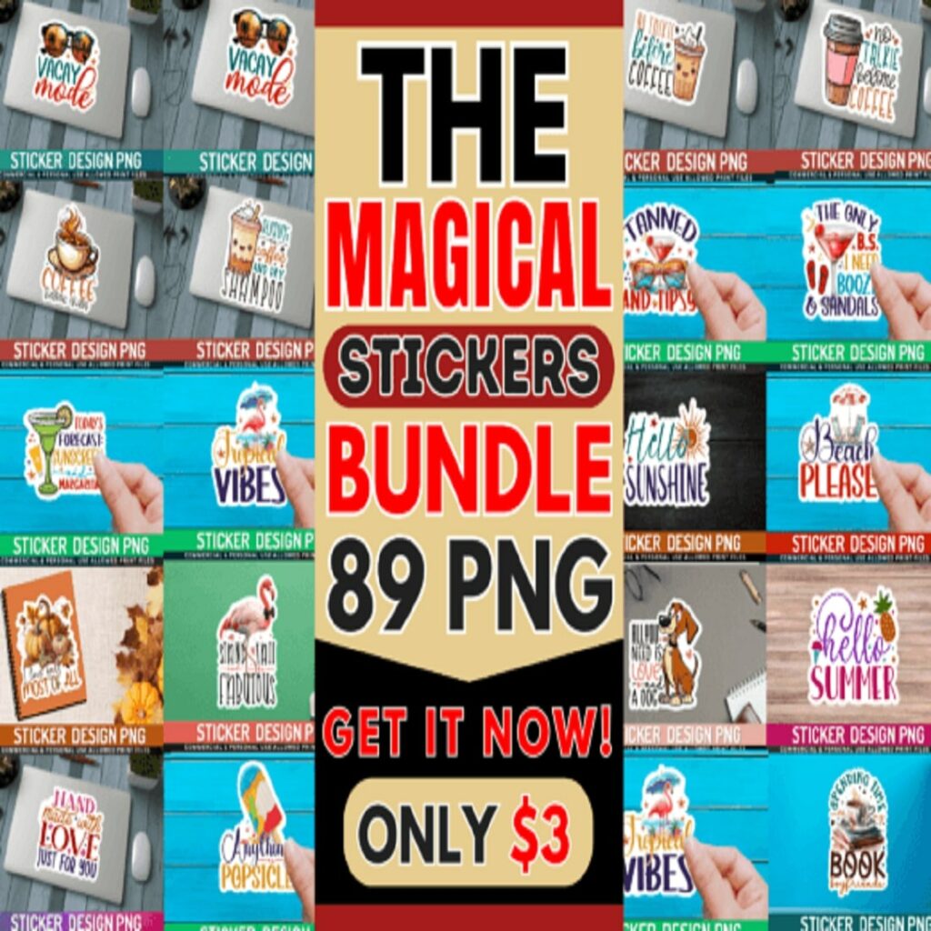 The Magical Stickers PNG Mega Bundle - MasterBundles