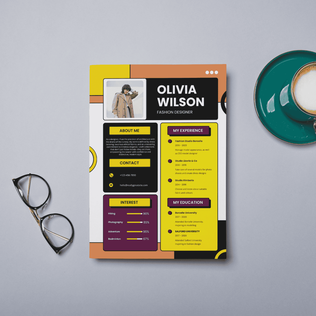 "Fashion Designer Resume Template – Editable & Modern CV Design ...