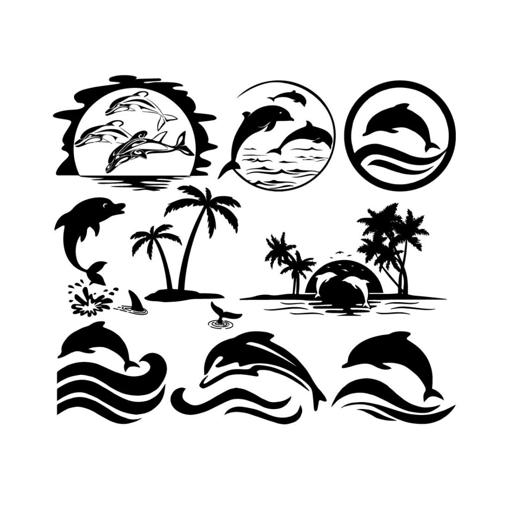 Dolphin SVG Bundle, Dolphin Cricut, Ocean Scene Svg, Dolphin Svg ...