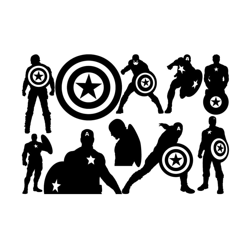 Captain America Svg Bundle Svg, Png, Marvels Svg, Vector Bundle ...