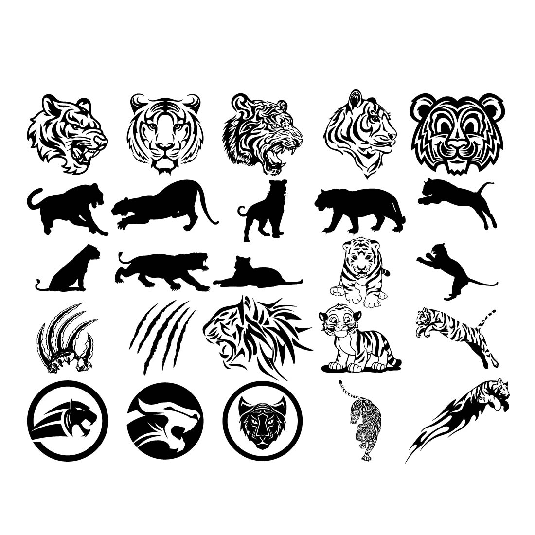 Tiger SVG Vector Bundle Design – MasterBundles