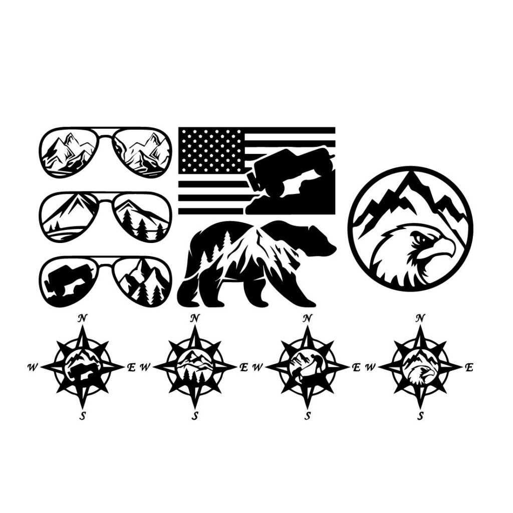 Mountains SVG PNG Trees svg Forest Svg Cricut Mountain svg clipart ...
