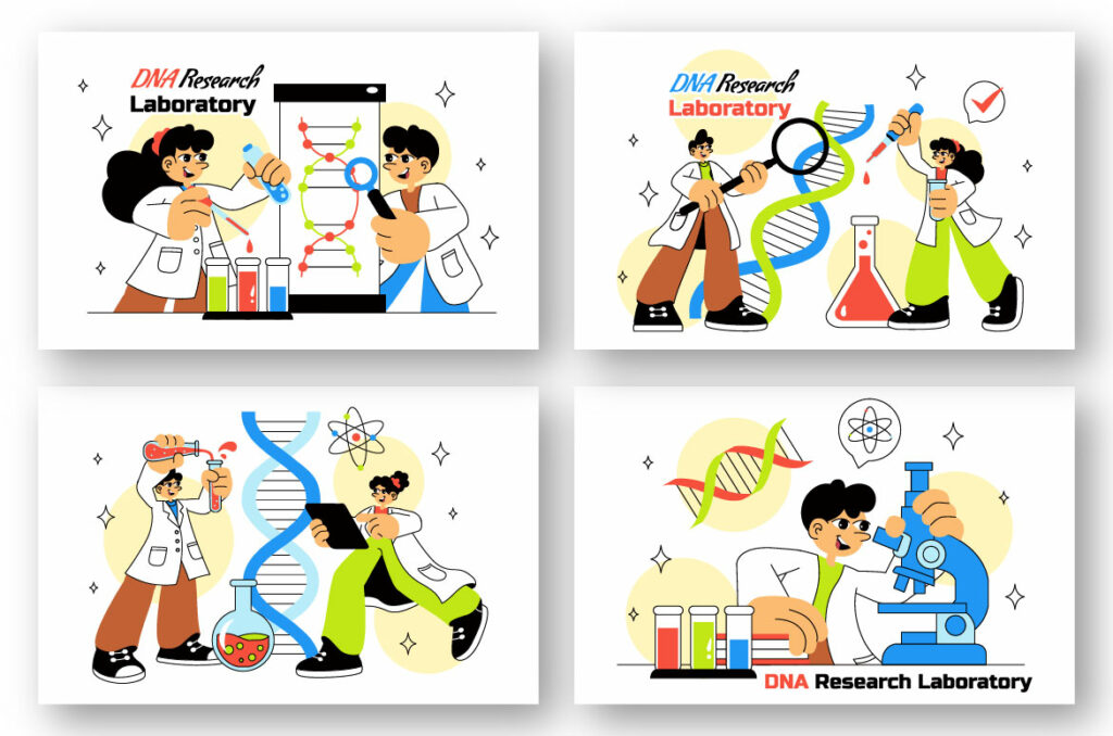 10 DNA Research Laboratory Illustration - MasterBundles