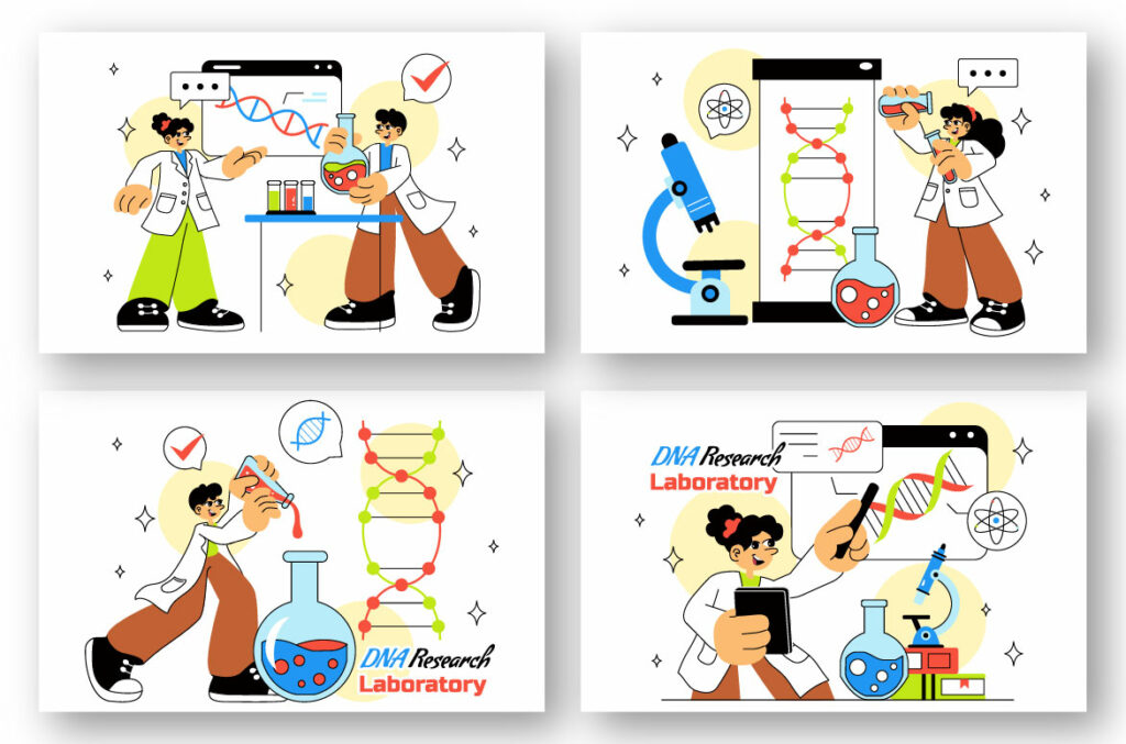 10 DNA Research Laboratory Illustration - MasterBundles