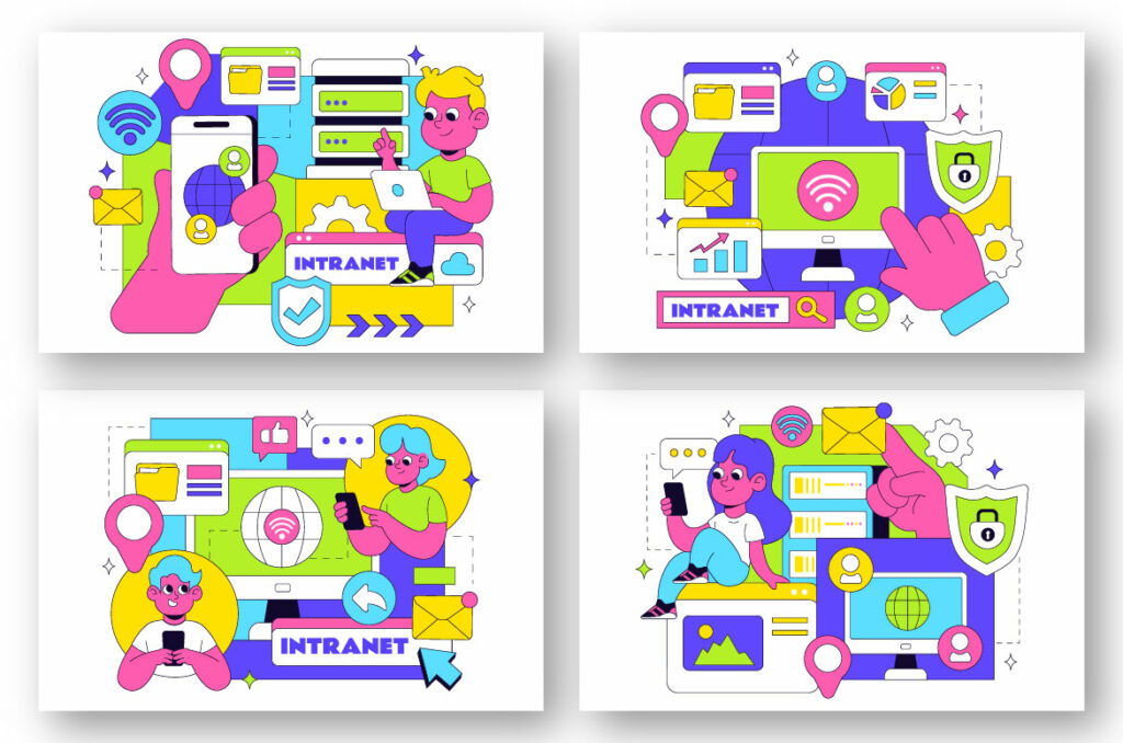 10 Intranet Technology Illustration - MasterBundles