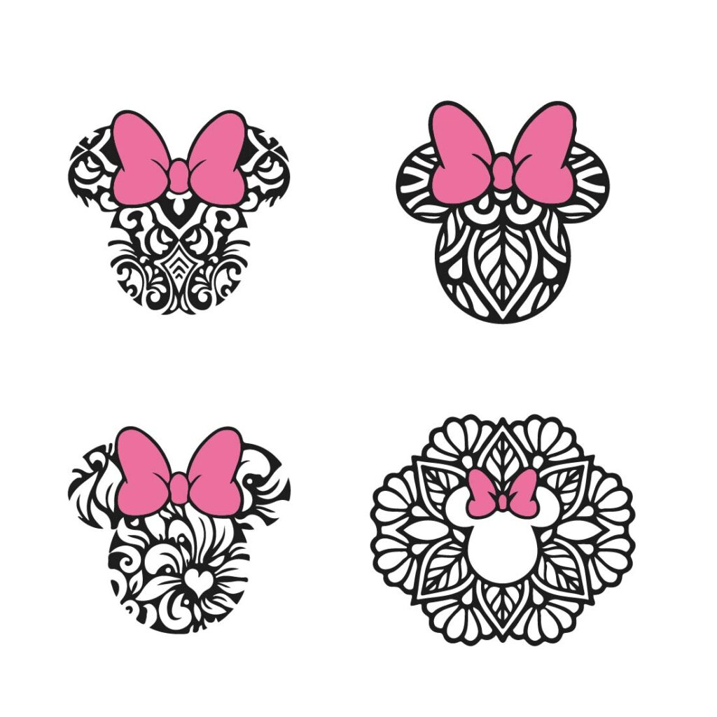 Mouse Vector SVG Bundle, Mickey and Minnie Inspired SVG Bundle, clipart ...