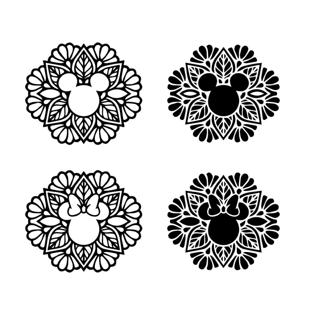 Mouse Vector SVG Bundle, Mickey and Minnie Inspired SVG Bundle, clipart ...