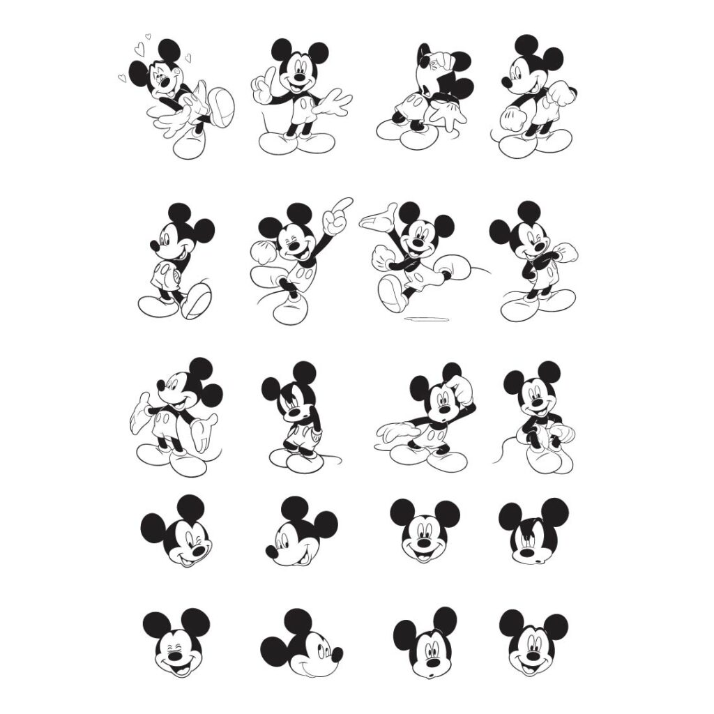 Mouse Vector SVG Bundle, Mickey and Minnie Inspired SVG Bundle, clipart ...