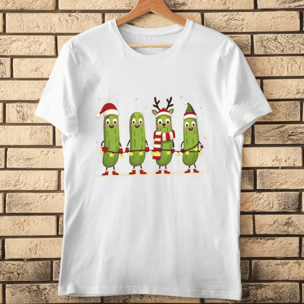 Holiday Pickles Holding Lights T-Shirt Design - MasterBundles