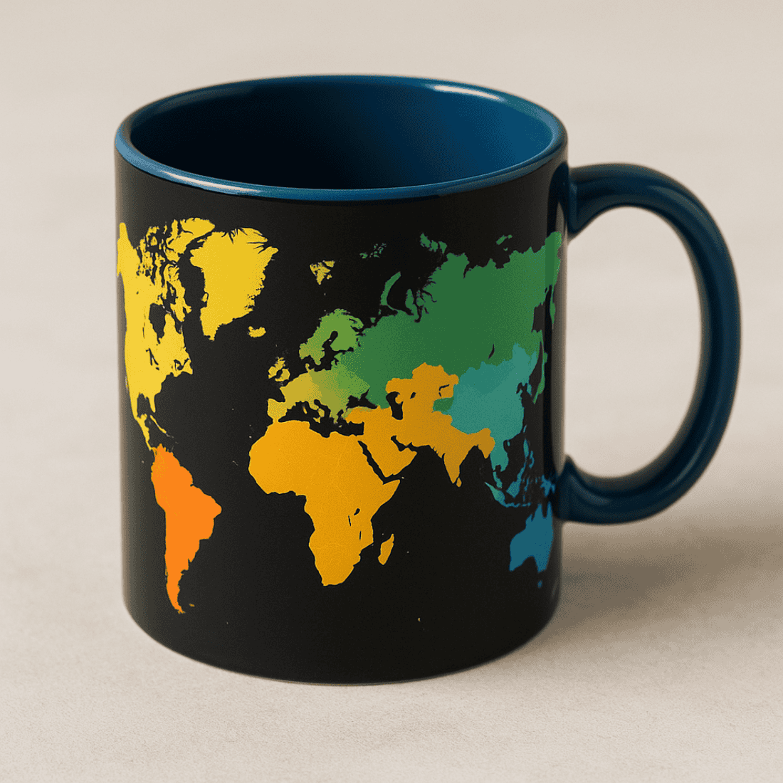 Realistic World Map Mug Branding Mockups - MasterBundles