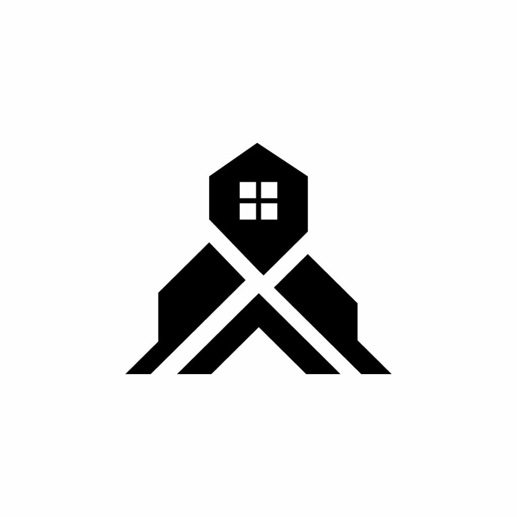 Modern Geometric House Roof Icon for Real Estate and Property ...