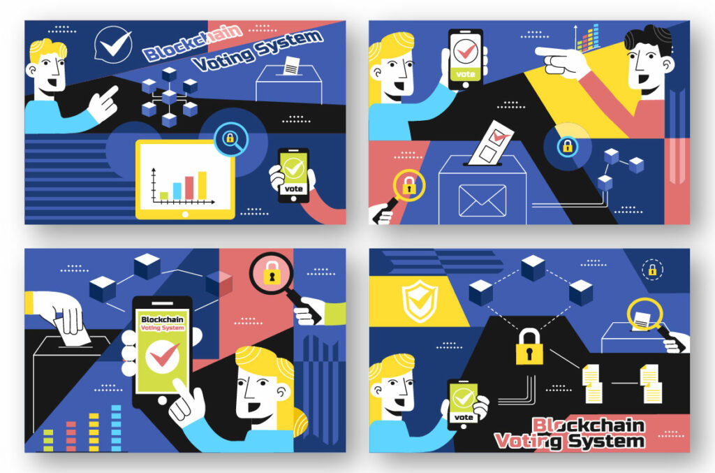 10 Blockchain Voting System Illustration - MasterBundles