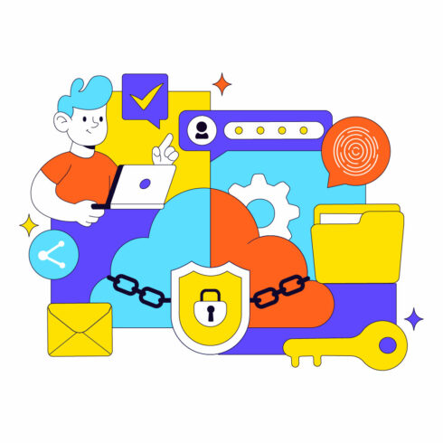 10 Digital Cloud Security Illustration - MasterBundles