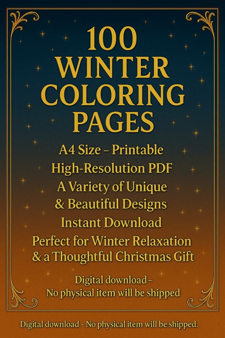 Winter Coloring Book for Adults – 100 Printable Winter & Christmas ...