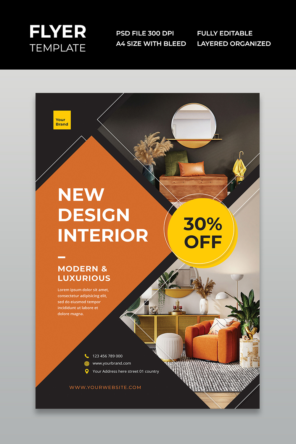 Luxury Interior Design & Modern Home Decor Flyer Template - MasterBundles