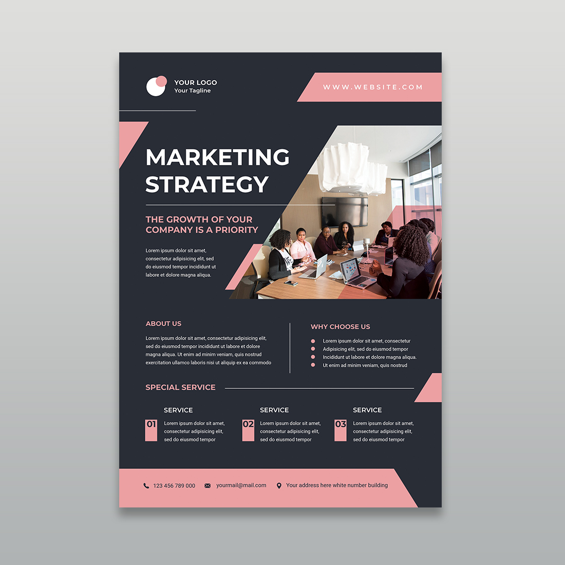 Modern Marketing Strategy & Corporate Business Flyer Template ...