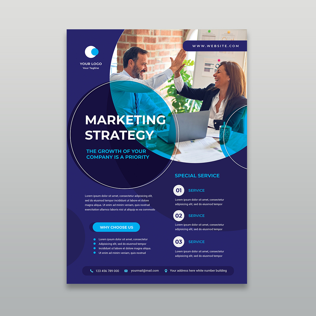 Creative Business Marketing Strategy Flyer Template - MasterBundles