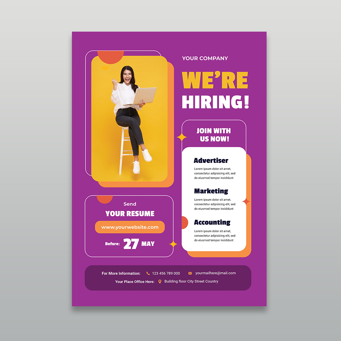 Modern Business Job Vacancy & Recruitment Flyer Template - MasterBundles