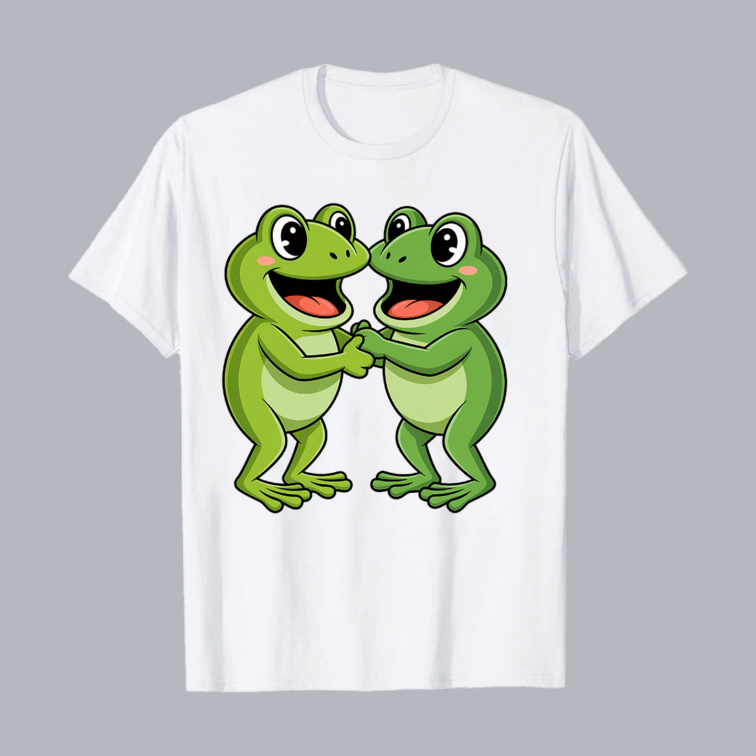 Cute Happy Frog Couple Holding Hands Cartoon PNG PSD Love T shirt ...