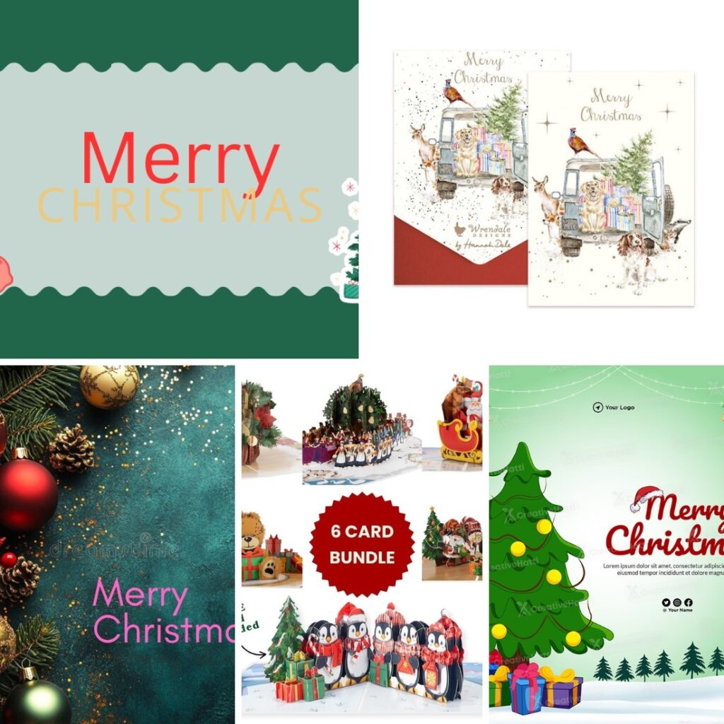 5 marry Christmas greeting cards - MasterBundles