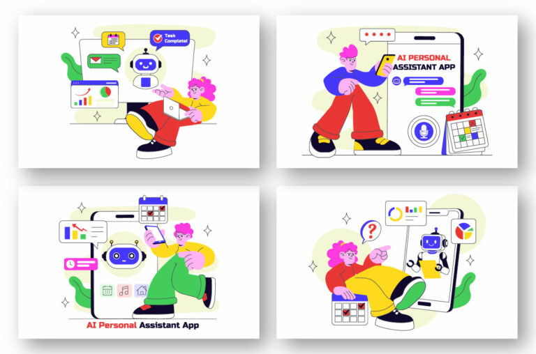 10 AI Personal Assistant App Illustration - MasterBundles