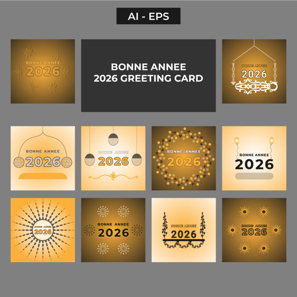 Bonne Annee 2026 Greeting Card Design - MasterBundles
