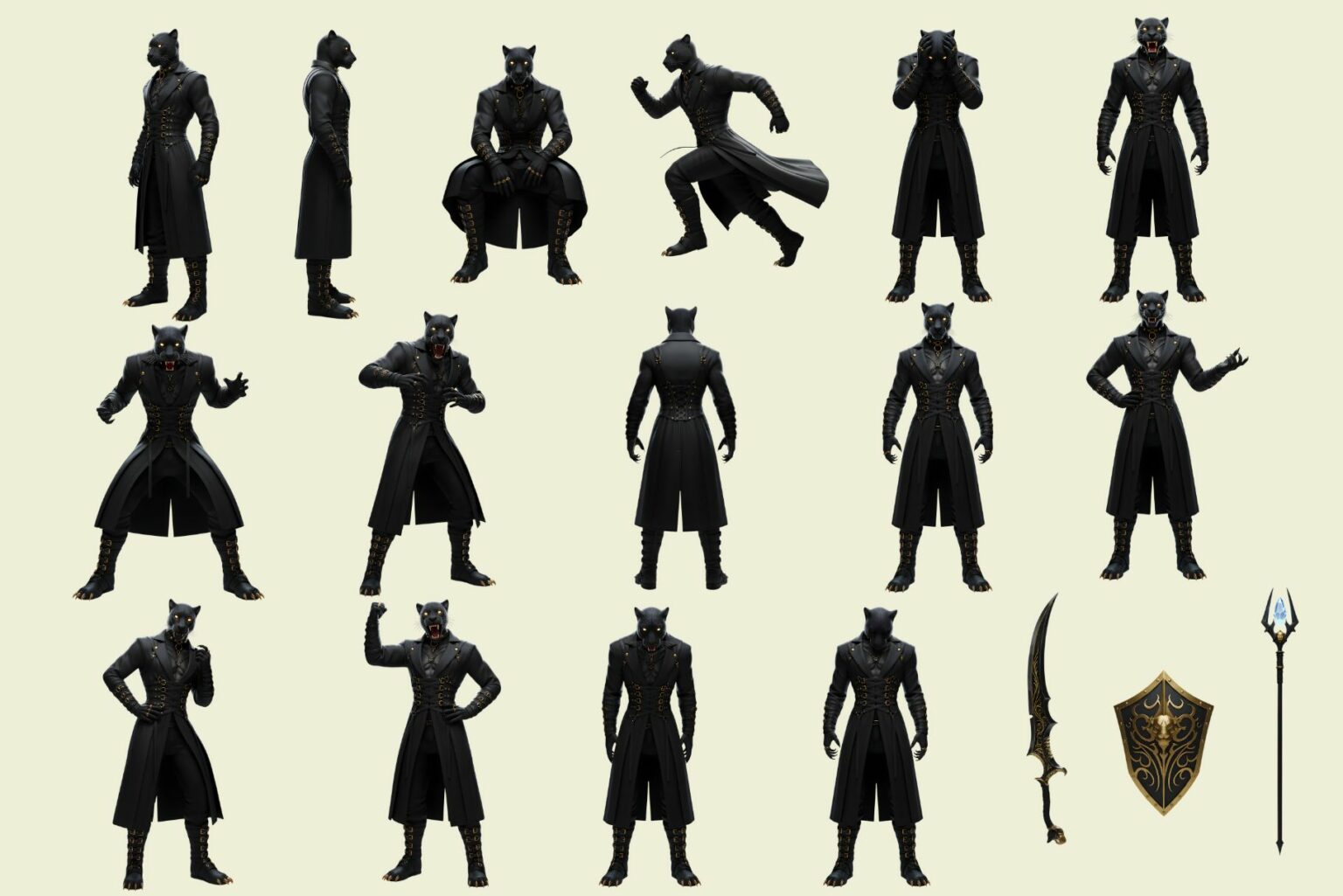 Panther FURRY NPC — 1 Iconic Character, 6 Poses, 9 Emotions | Fantasy ...