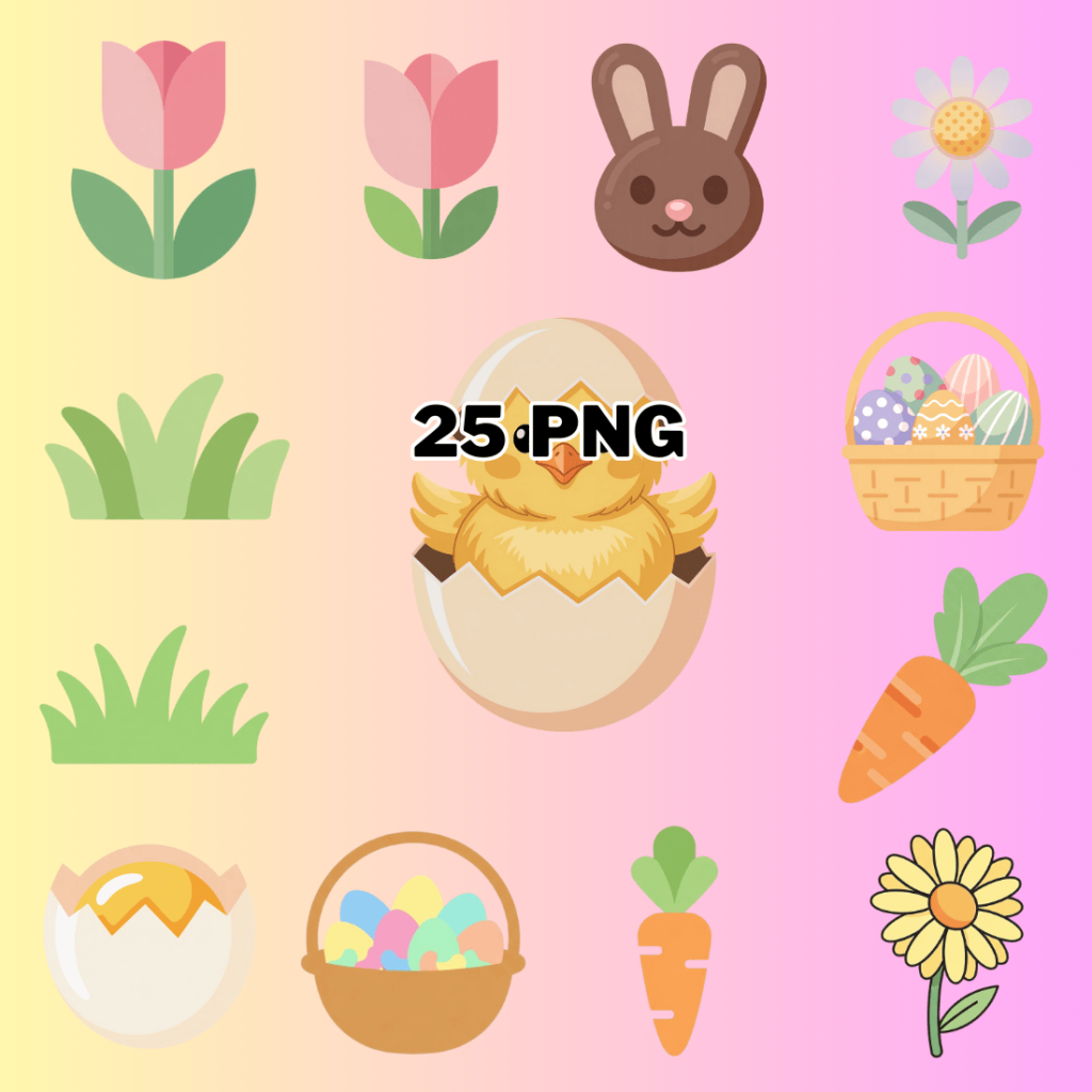 Minimal cute spring holiday elements Sublimation Clipart Bundle ...