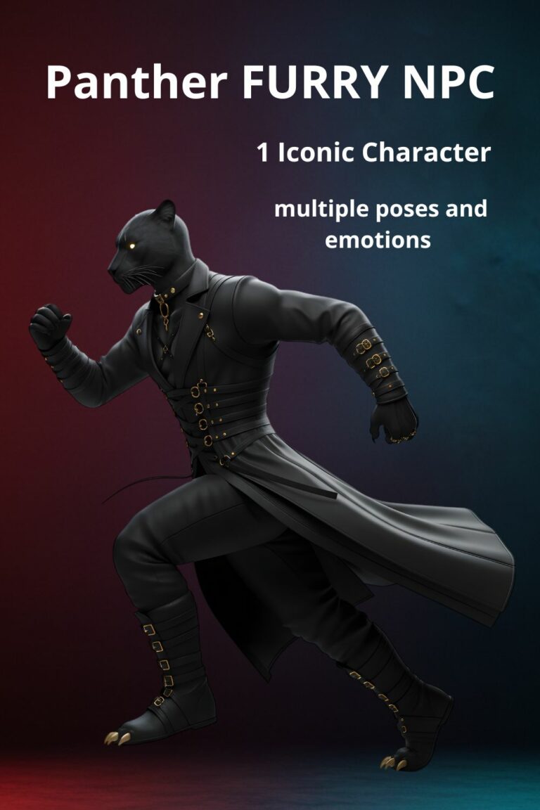 Panther FURRY NPC — 1 Iconic Character, 6 Poses, 9 Emotions | Fantasy ...