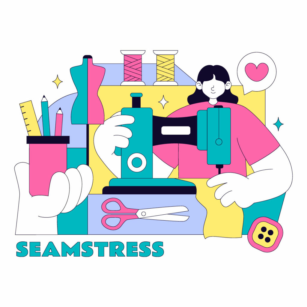 10 Seamstress Vector Illustration - MasterBundles