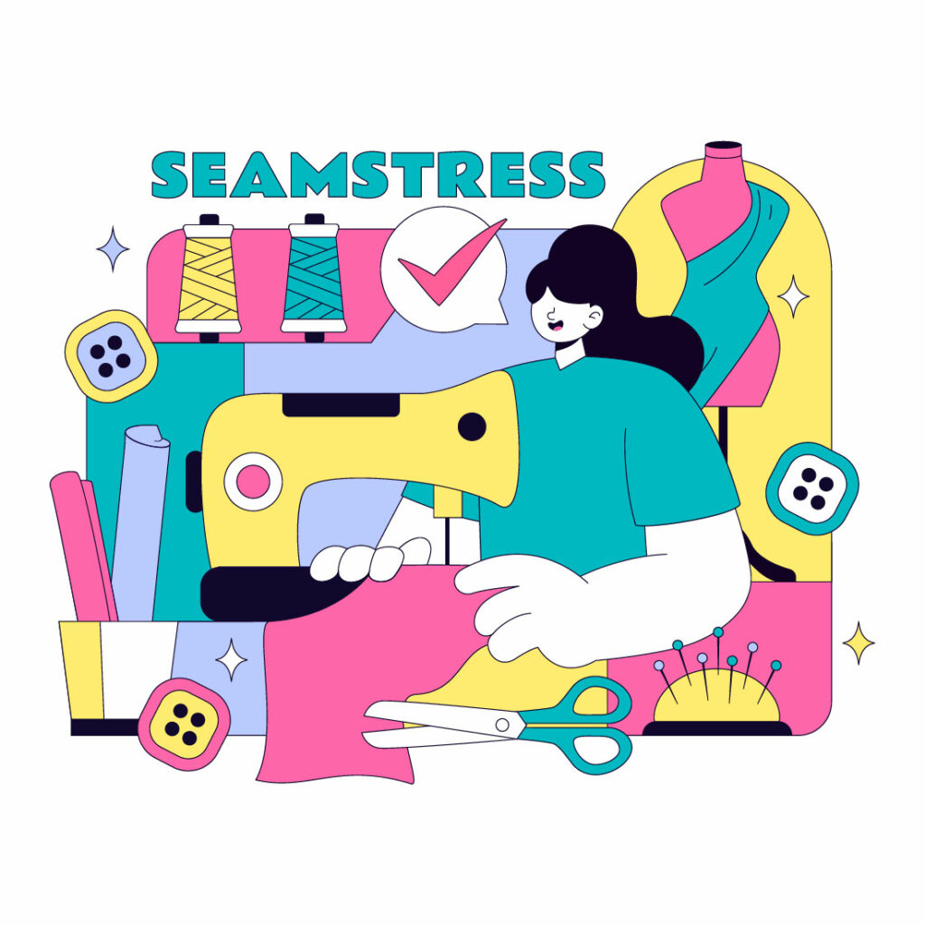 10 Seamstress Vector Illustration - MasterBundles