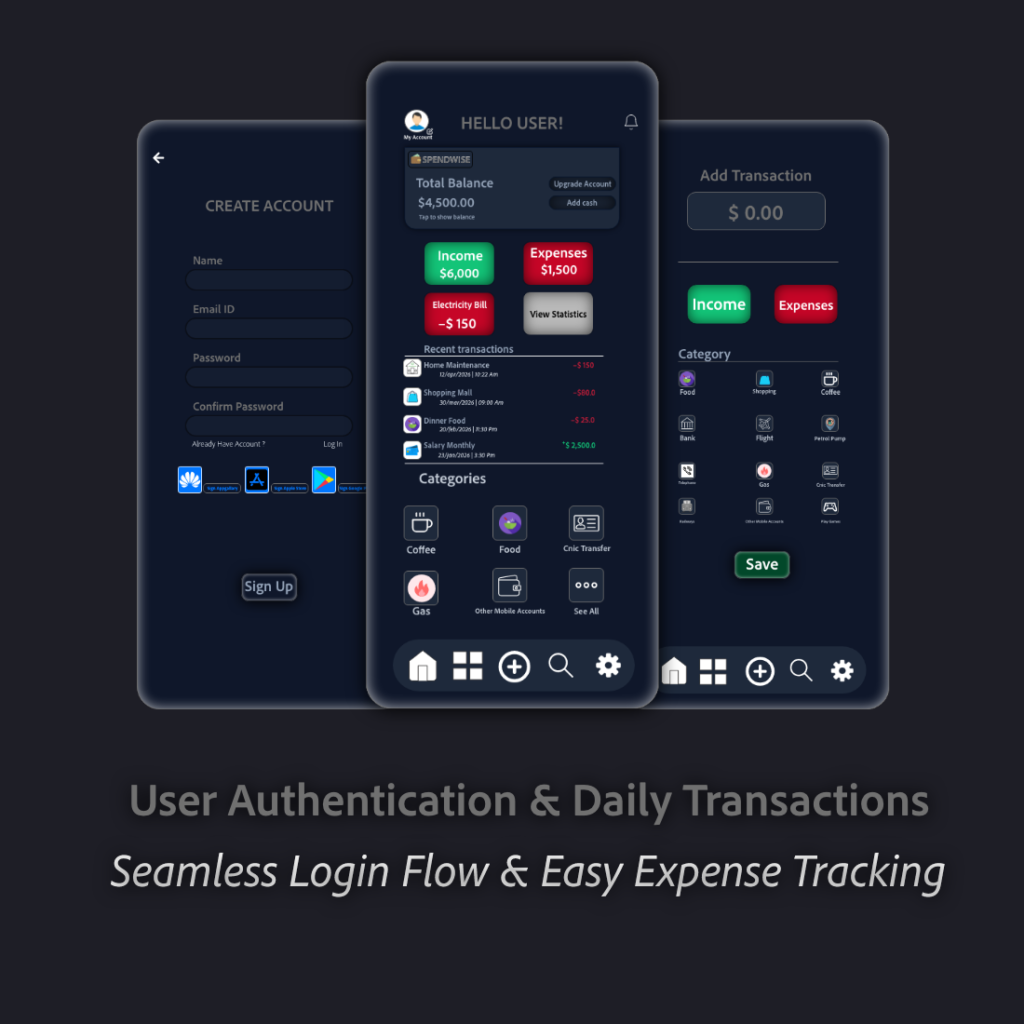 SpendWise - Premium Finance & Expense Tracker App UI Kit (12 Screens ...