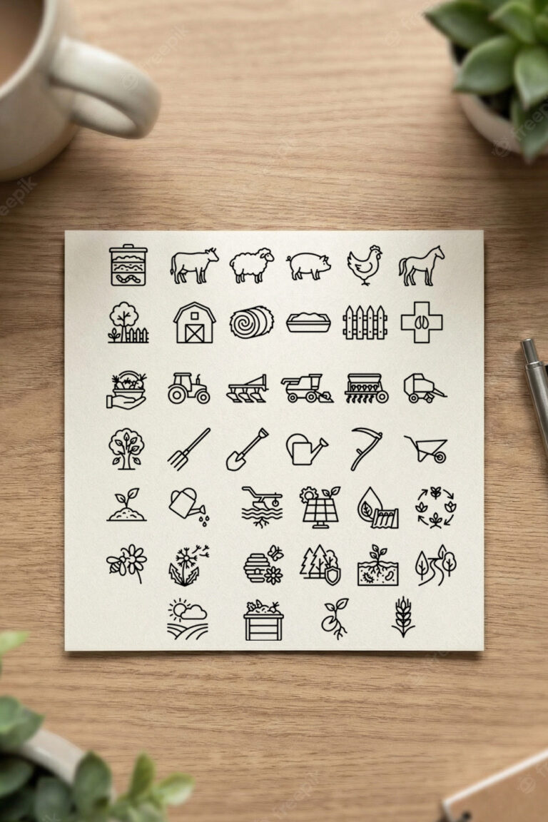 40 Farm & Agriculture Line Icons – Farming, Livestock & Eco Outline ...