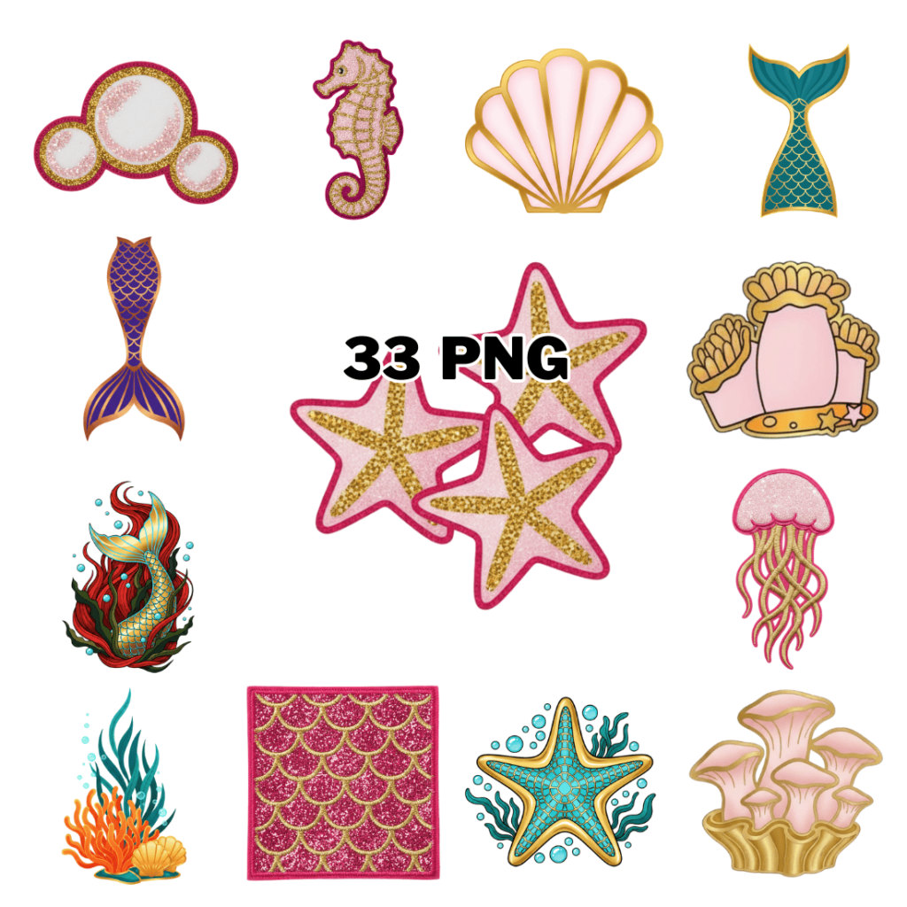 Magical Sea Life Nautical Elements & Underwater Creatures Sublimation ...