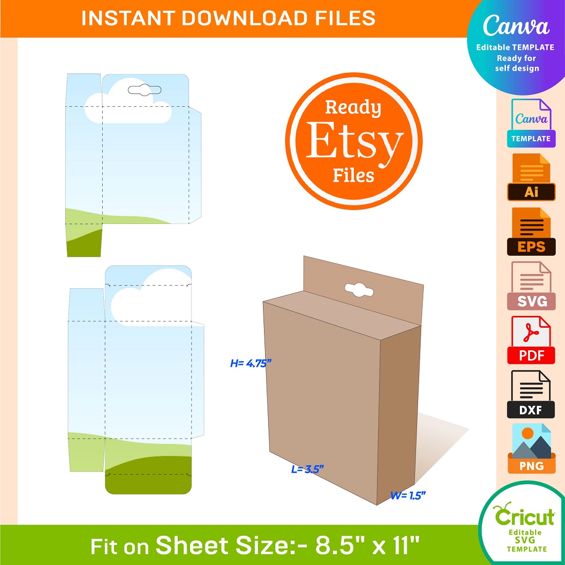 Pizza Box Dieline Template AI, EPS, SVG, DXF, PDF, JPG, files ...