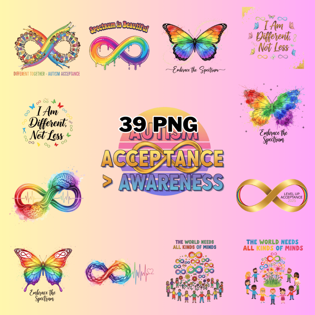 Autism Acceptance Awareness Sublimation Clipart Bundle - MasterBundles